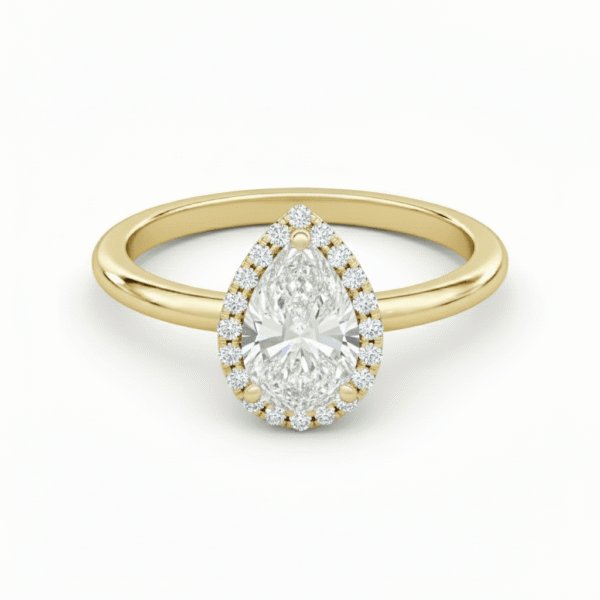 Halo Pear Ring (Setting only) - Jlim Diamonds